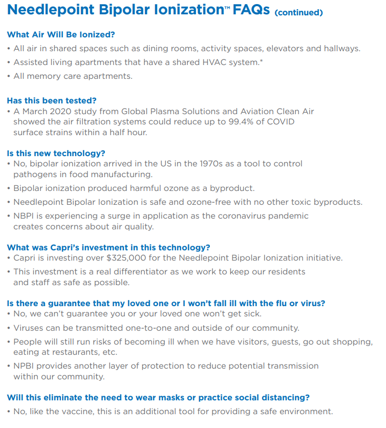 Capri Communities Installs Needlepoint Bipolar Ionization Systems ...